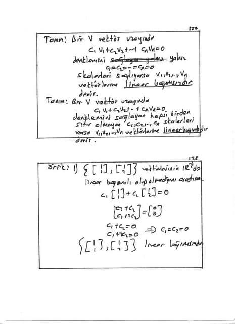 Lineer cebir hafta2 | PDF