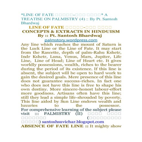 Line of fate भाग्य | DOCX