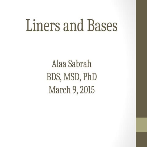 Dental bases and liners | PDF