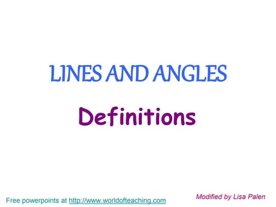 Angles formed by parallel lines cut by transversal | PPTX