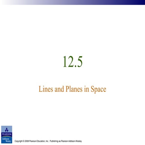 Lines and planes in space | PPT