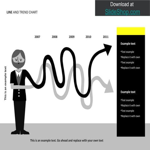 Line & trends chart illustrations | PPT