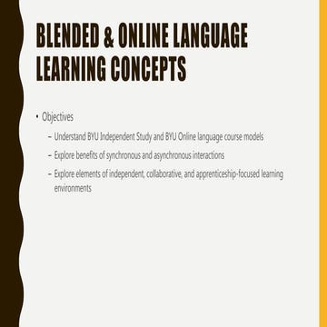 Blended and Online Language Learning Concepts | PPT