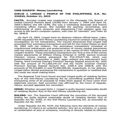 Lingad-v-PP digested case for education. | DOCX