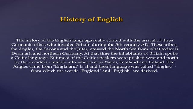 Short History of the english language