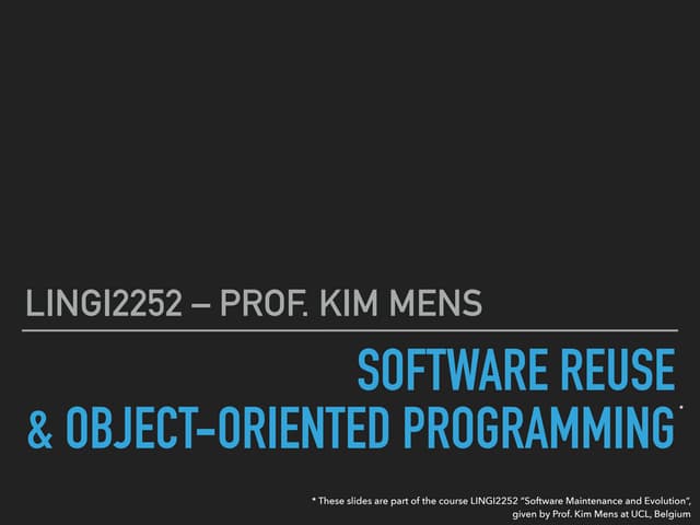 Software Reuse And Object Oriented Programming Pdf