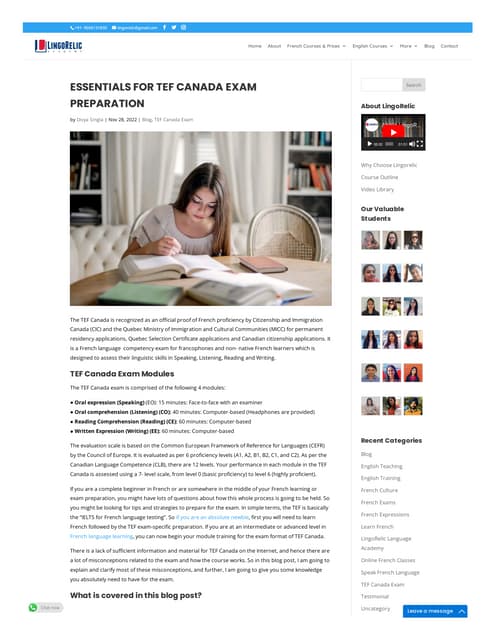ESSENTIALS FOR TEF CANADA EXAM PREPARATION.pdf