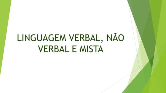 Linguagem Verbal E Não Verbal Ppt 4966