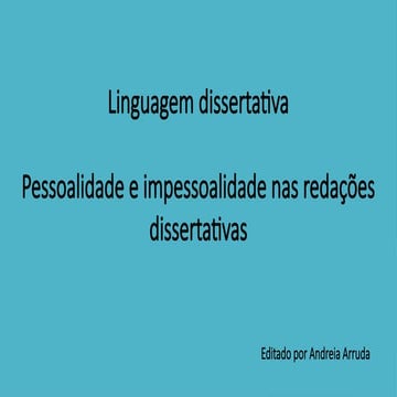 Linguagem impessoal | PDF