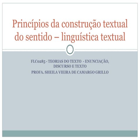 Linguistica textual -- Lingua Portuguesa | PPT