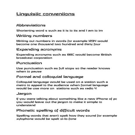 Linguistic conventions davi gough | DOCX