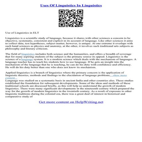 Linguistic Essay | PDF