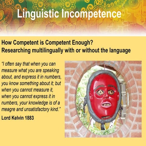 Summary of linguistic incompetence | PPT