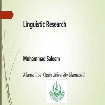 Linguistic research | PPTX