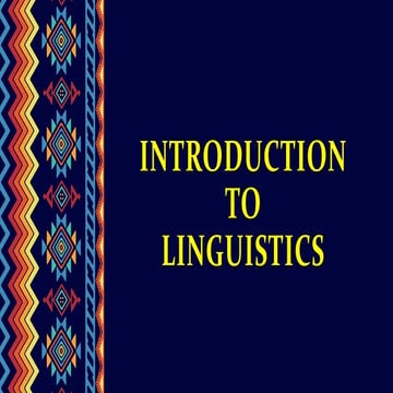 Linguistics | PPT