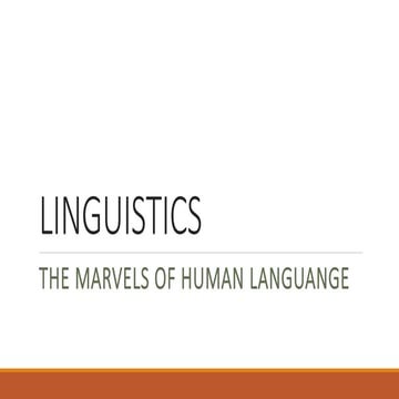 Linguistics | PPT