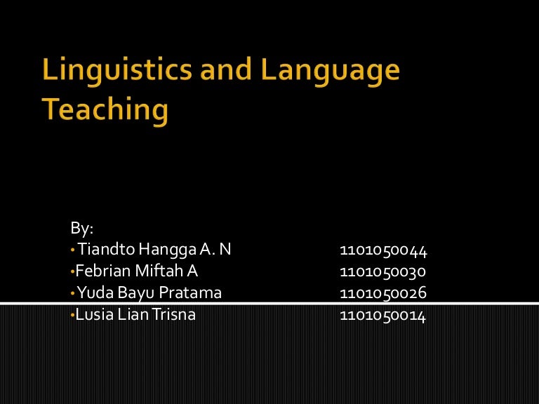 Linguistics and language teaching
