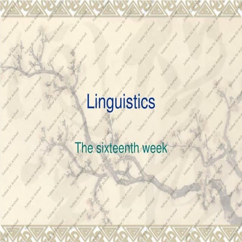 Linguistics slides notes for new aspirants | PDF