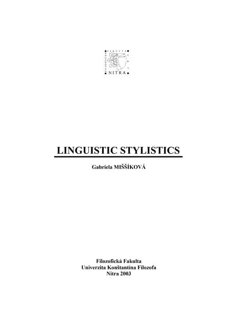 Linguistic Features And Functions Ppt