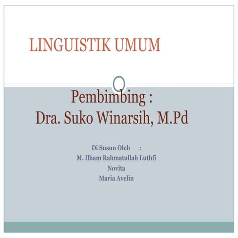 Linguistik umum | PPT