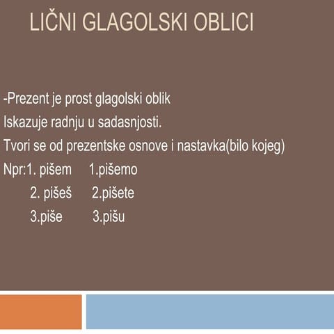 Lični glagolski oblici | PPTX