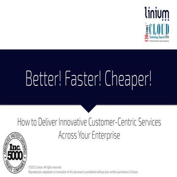 Better, Faster, Cheaper: How to Deliver Customer-Centric Services ...
