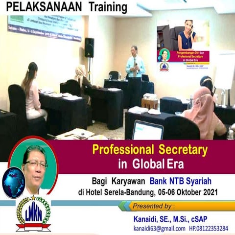 PELAKSANAAN + Link-Link MATERI Training "Professional SECRETARY in Global Era" | PPT