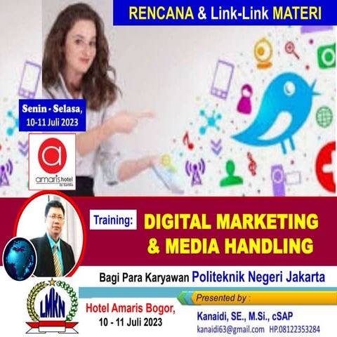 RENCANA & Link2 Materi TRAINING "DIGITAL MARKETING & MEDIA HANDLING ...