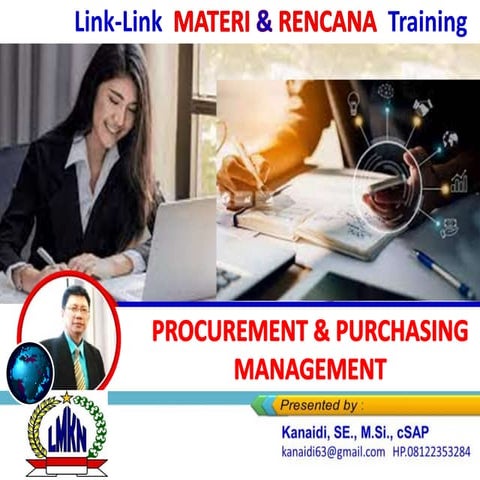 Link MATERI-MATERI Training "e-PROCUREMENT MANAGEMENT" | PPTX