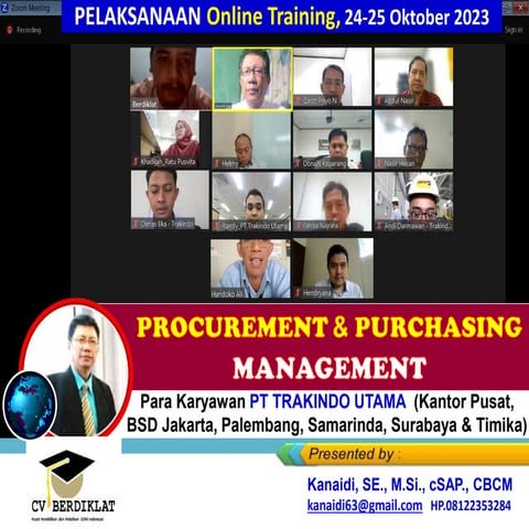 PELAKSANAAN + Link2 MATERI Training _"PROCUREMET and PURCHASING ...