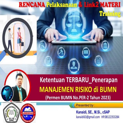 RENCANA Penyelenggaraan & Link2 MATERI Training_(Ketentuan TERBARU) "Penerapan MANAJEMEN RISIKO ...