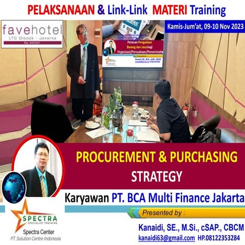PELAKSANAAN + Link2 MATERI Training _"PROCUREMENT & PURCHASING STRATEGY" _Spectra. | PPTX