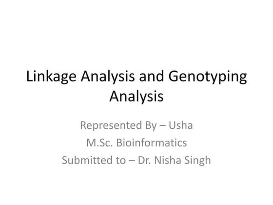 Linkage analysis and genome mapping | PPT