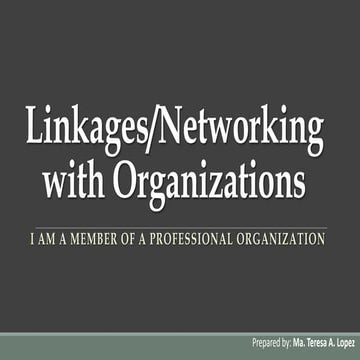 Linkages-and-Networking-w/ Org. | PPTX