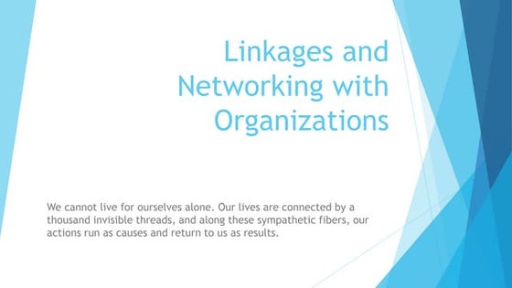 The Teaching Profession - Linkages & Networking with Organizations | PPTX