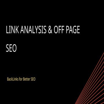Link Analysis & OFF Page SEO Techniques for Beginners | PPTX
