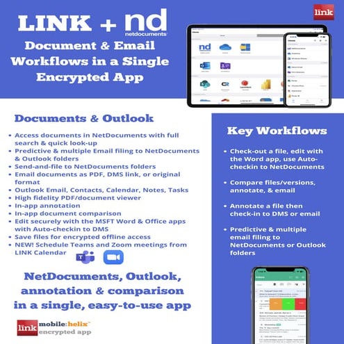 LINK App Datasheet for NetDocuments | PDF