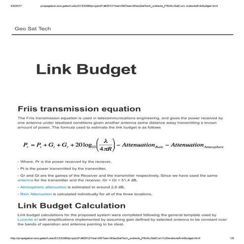 Link budget | PDF