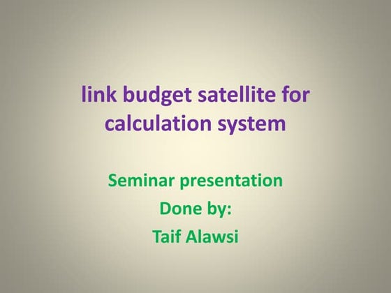 Satellite link-budget-analysis-matlab-code | PDF