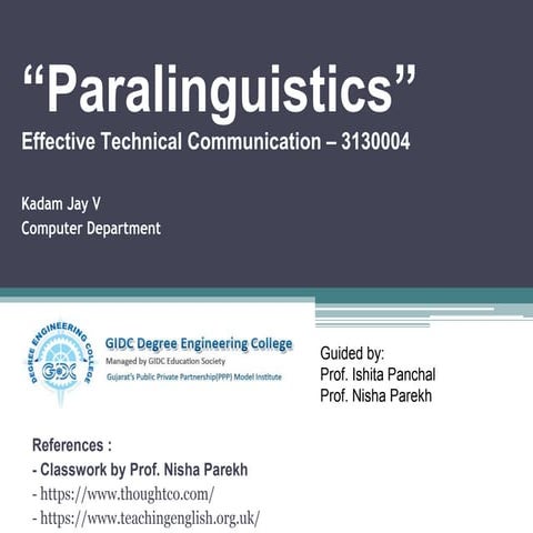 Paralinguistics | PPTX