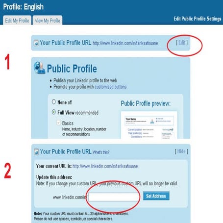 Defining Linkedin URL Defining Linkedin URL