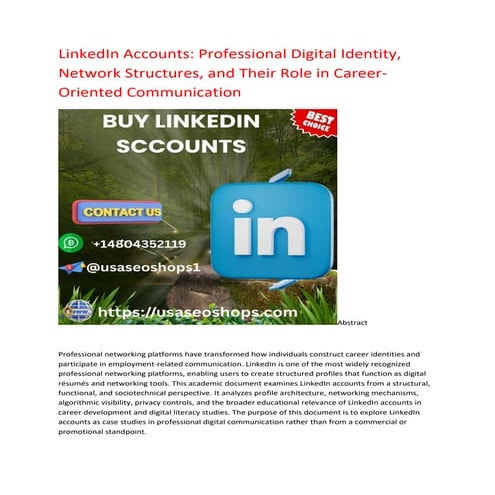 Reliable LinkedIn Account Purchase with Instant Setup | PDF