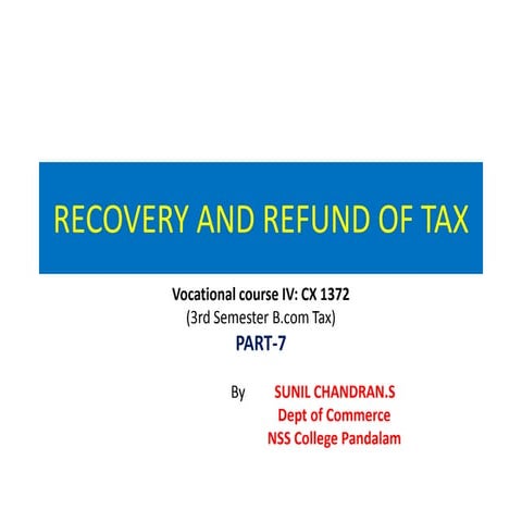 Linked in (recovery and refund of tax) | PPTX