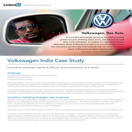 LinkedIn Volkswagen Case Study | PDF | Automotive Industry | Industries