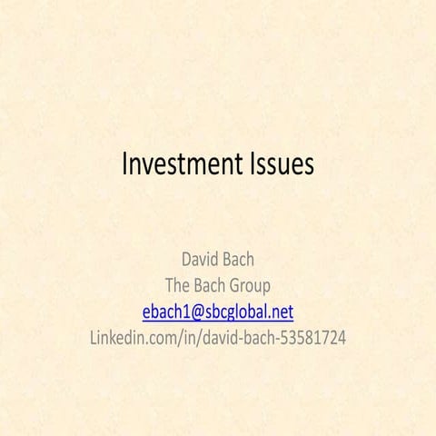 Investment Issues | PPTX