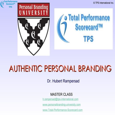 Master Class Authentic Personal Branding | PPT
