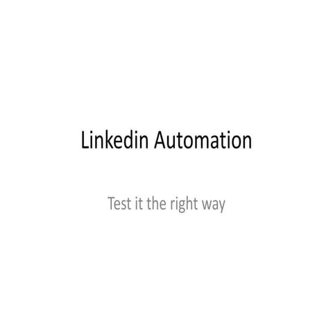 Linkedin automation | PPTX