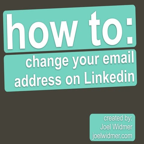 How to change your email address in LinkedIn | PDF | Social Networking ...