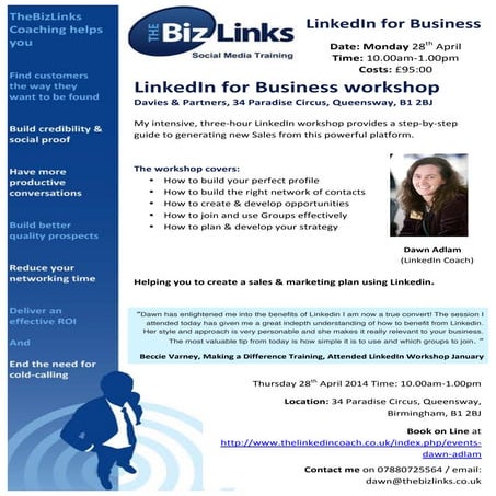 LinkedIn workshop flyer | PDF