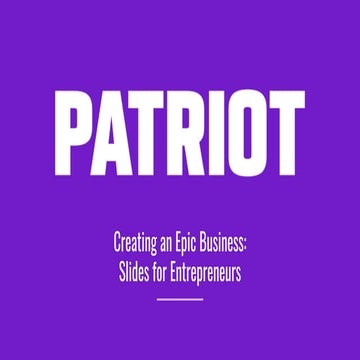 Creating an Epic Business: Slides for Entrepreneurs | PPT